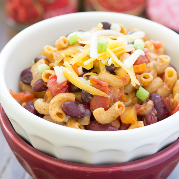 One Pot Vegetarian Chili Mac - Kristine's Kitchen