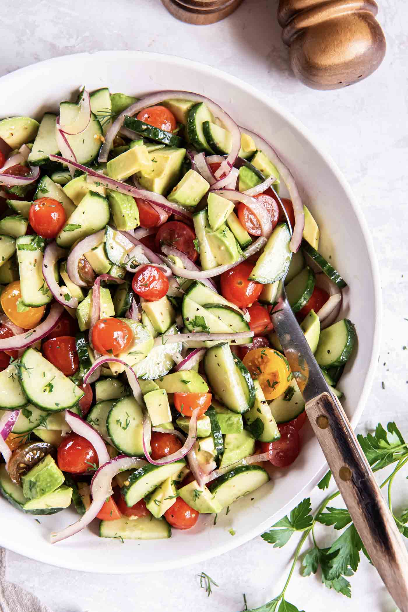 Cucumber Tomato Avocado Salad Recipe - Kristine's Kitchen